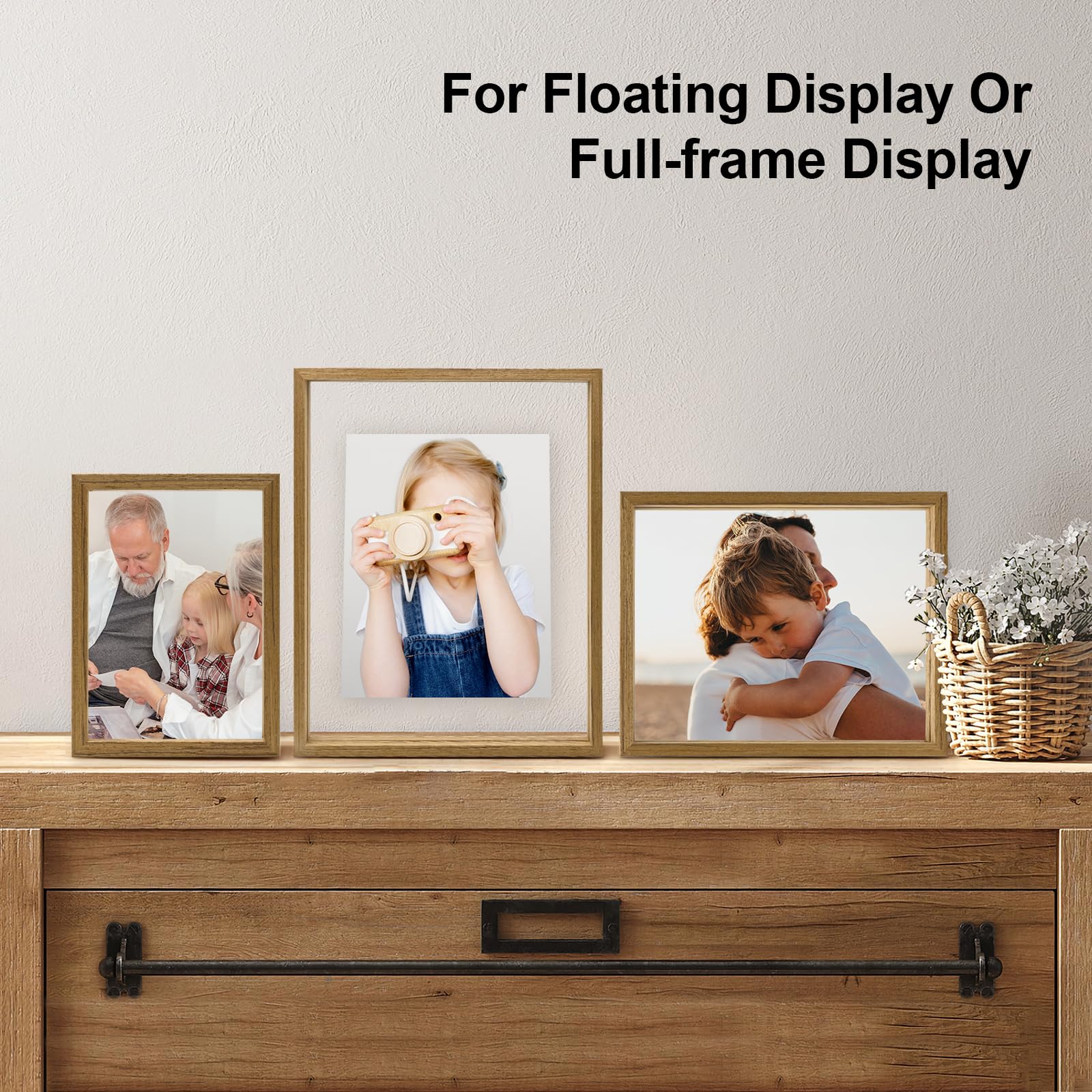 Snapklik.com : 8x8 Floating Frames Set Of 2, Double Plexiglass Picture ...