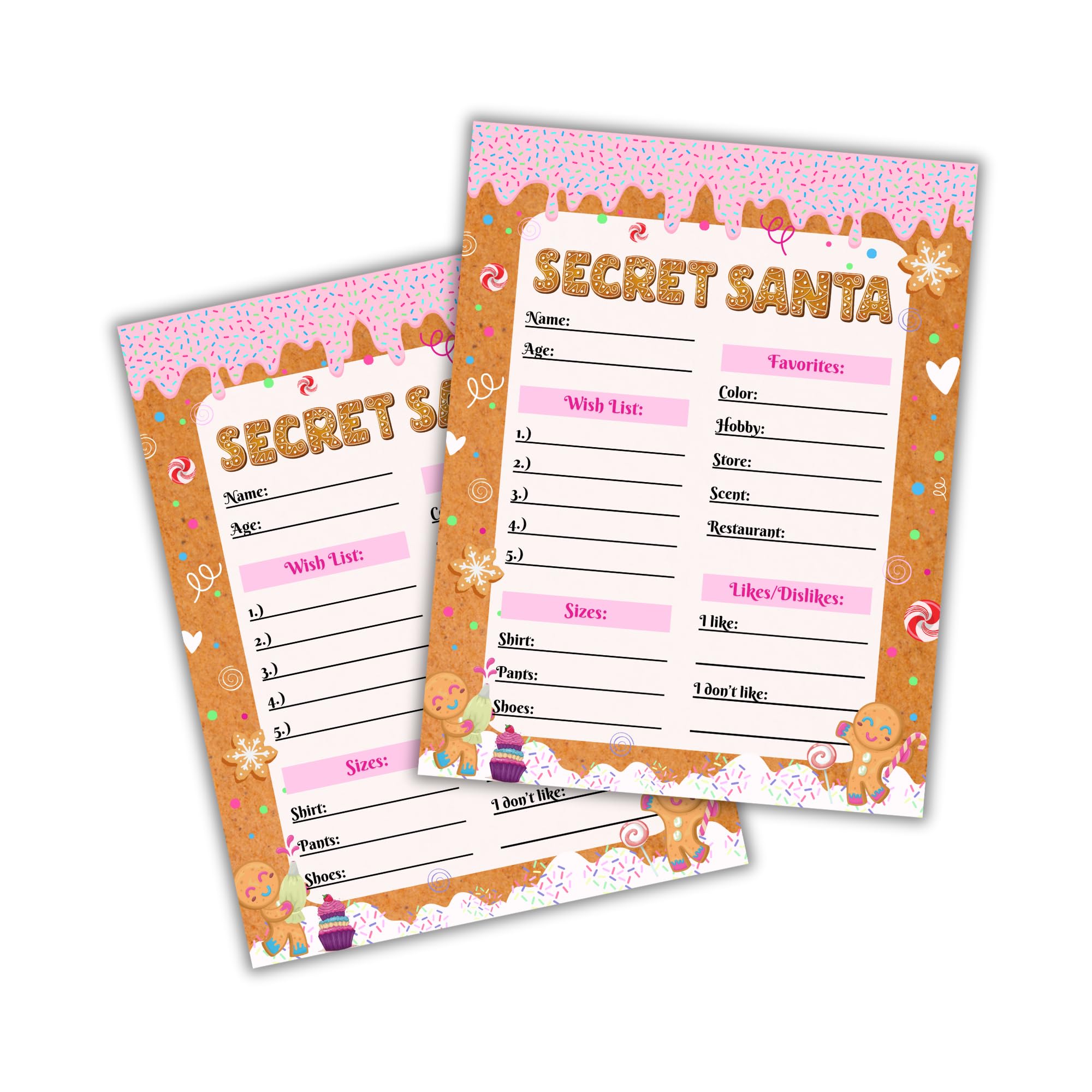 Amazon.com: Secret Santa Gift Exchange Questionnaire | 50 Pk 8.5x11 ...