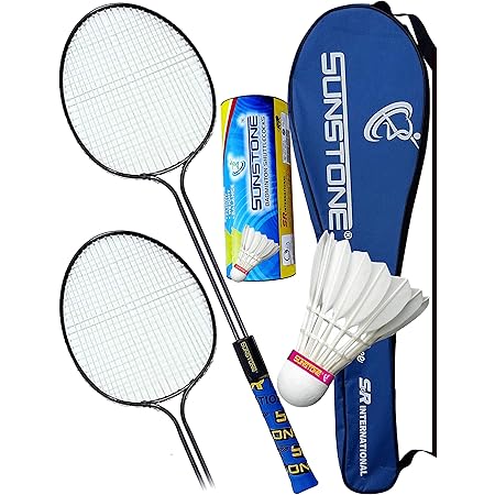 SUNSTONE Alloy Steel Badminton Rackets Fb 377 Two Piece Three Feather ...