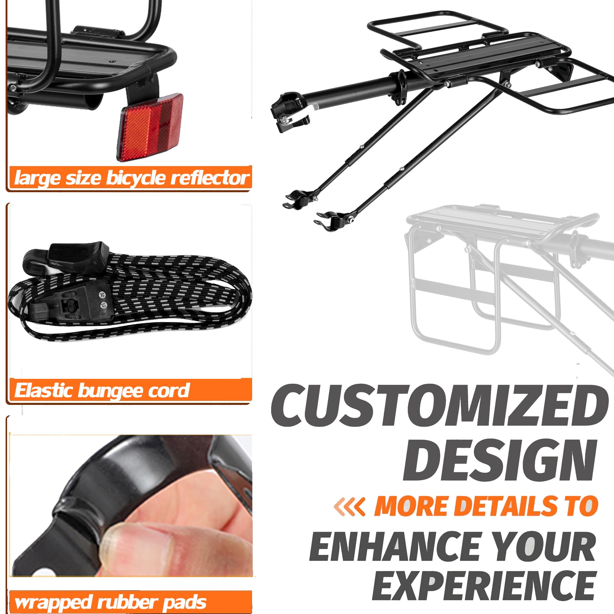 Snapklik.com : YONTUO BCR07: Foldable Wide Wings Bike Cargo Rack