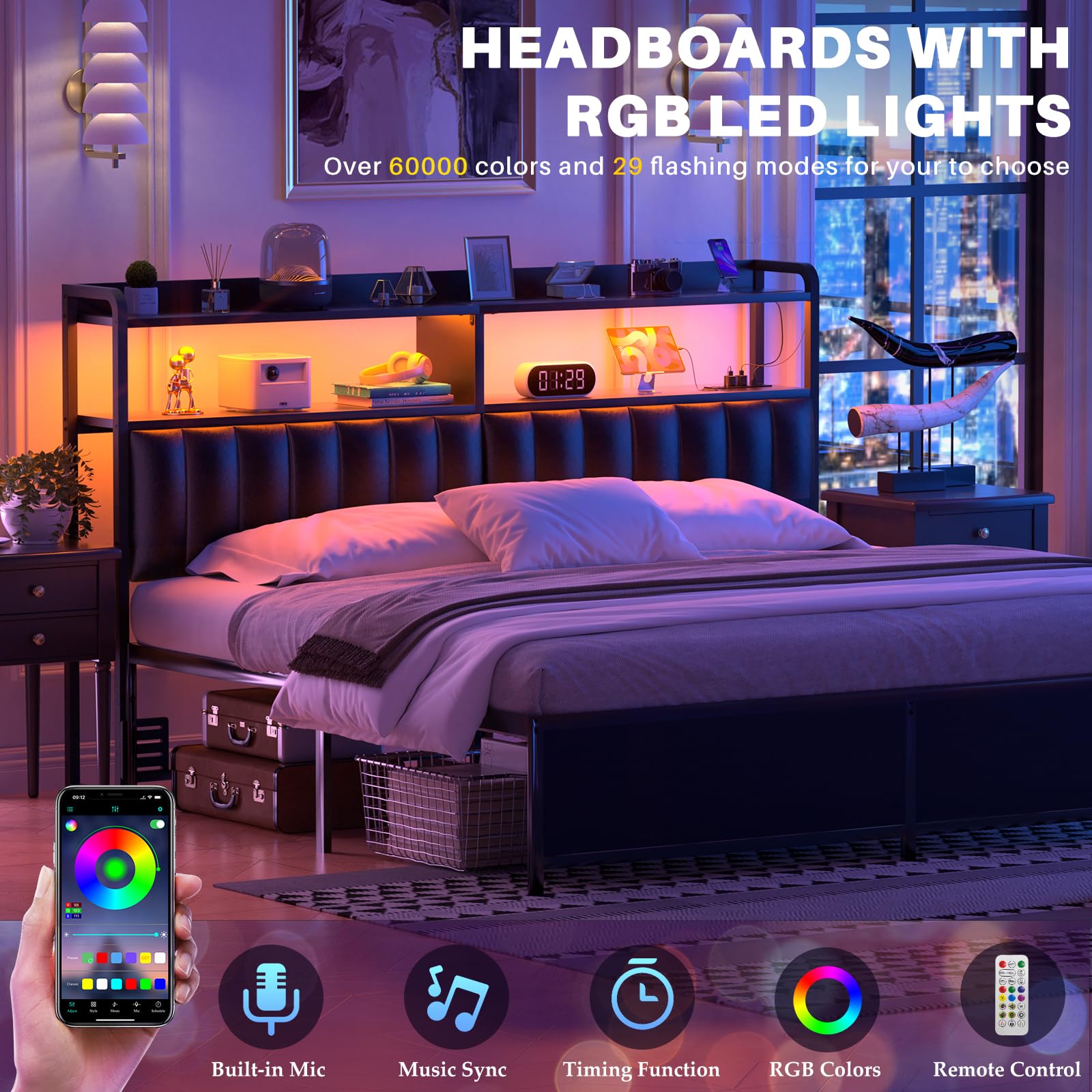 Snapklik.com : Aheaplus Headboard For Queen Size Bed Frame, Upholstered ...