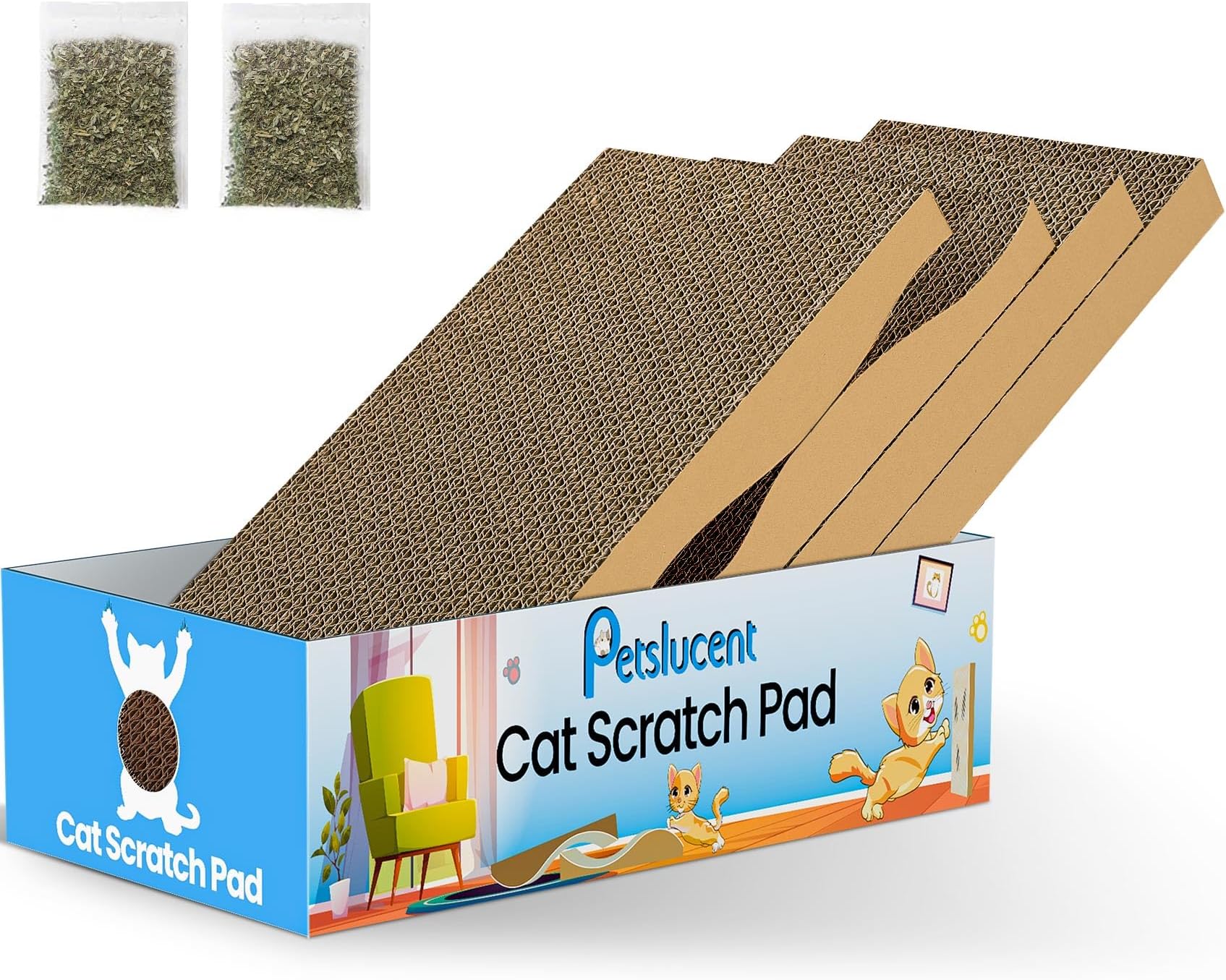 Amazon.com : Petslucent Cat Scratching Board - 4PCS Cat Scratcher with ...