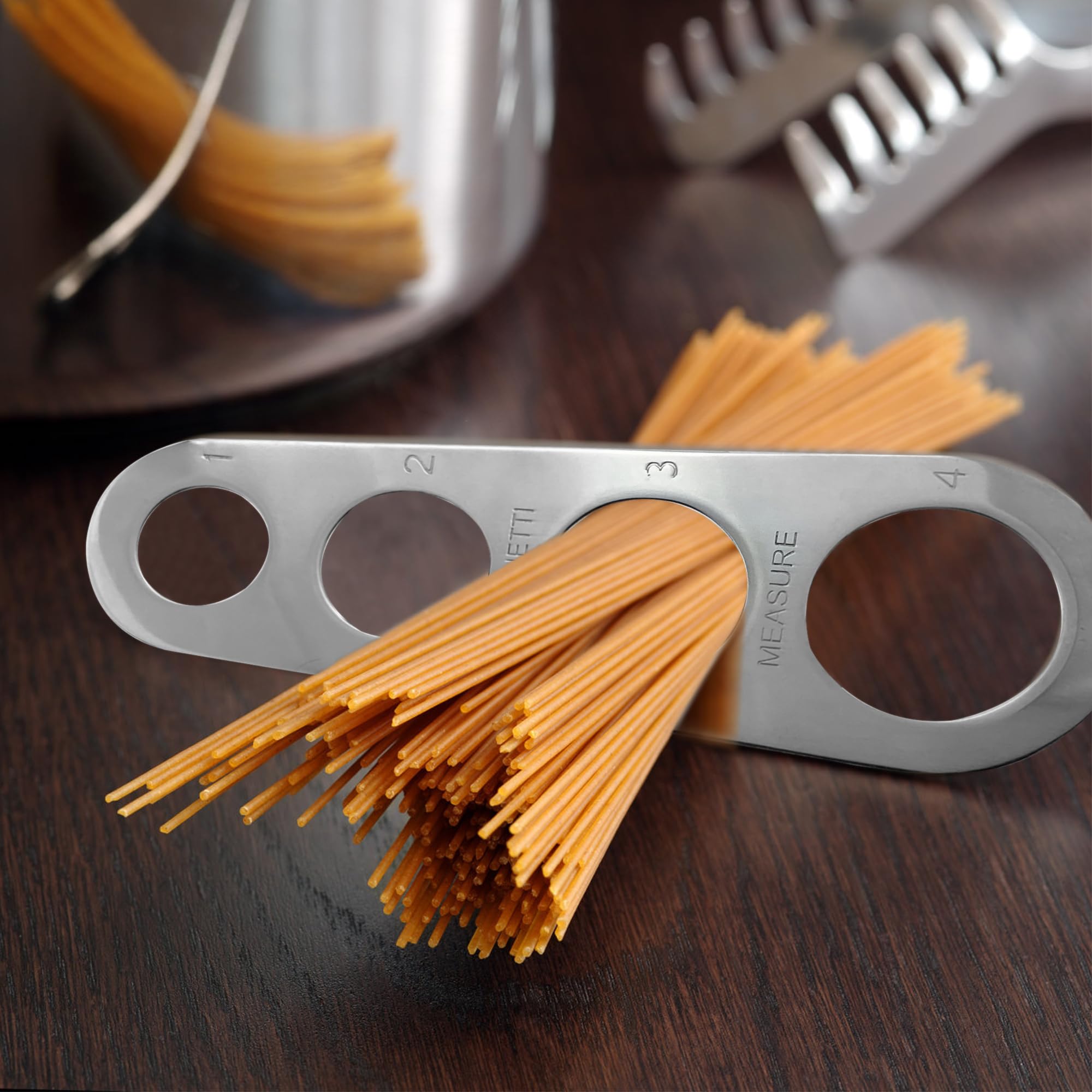 Snapklik.com : 4-Hole Stainless Steel Spaghetti Measure Tool Sturdy ...