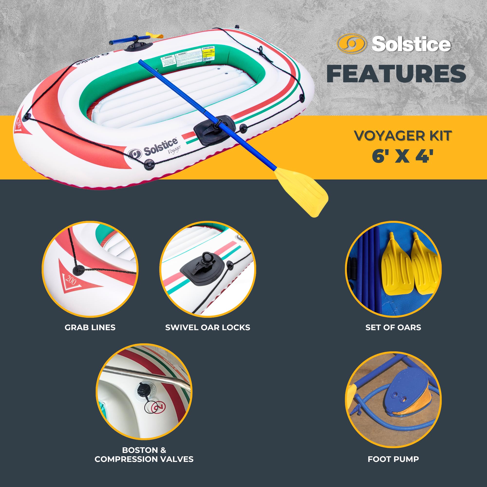 Snapklik.com : SOLSTICE Inflatable Boat For Lakes, Rivers & Beaches ...
