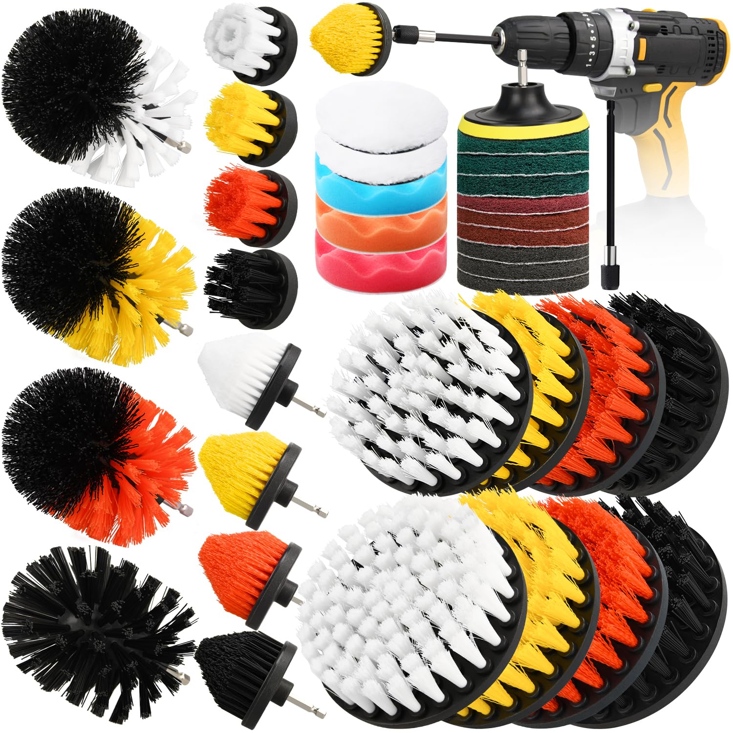Amazon.com: 36pcs Drill Brush Attachment Set, 20pcs Scrubber Brushes ...