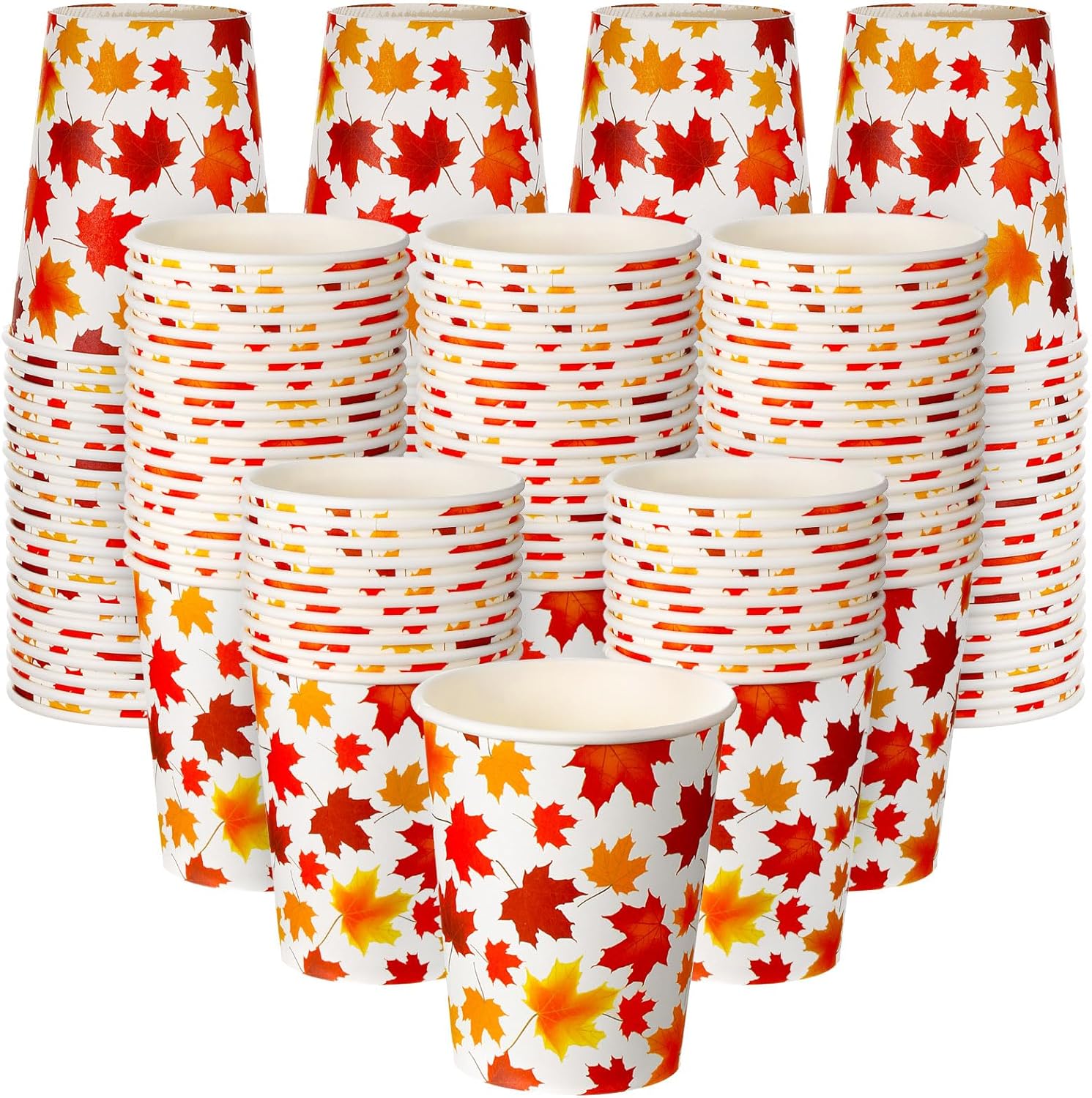 Amazon.com: Sabary 100 Pack 9 oz Thanksgiving Disposable Cups Fall ...