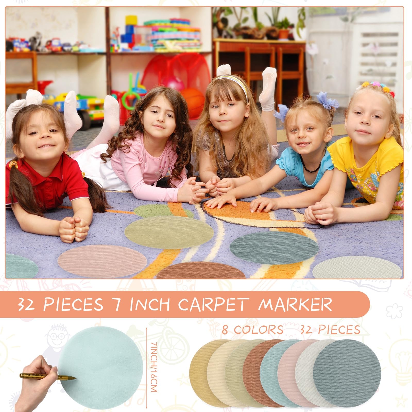 Snapklik.com : Tanlade 32 Pieces Multicolor Spot Markers 7 Inches ...