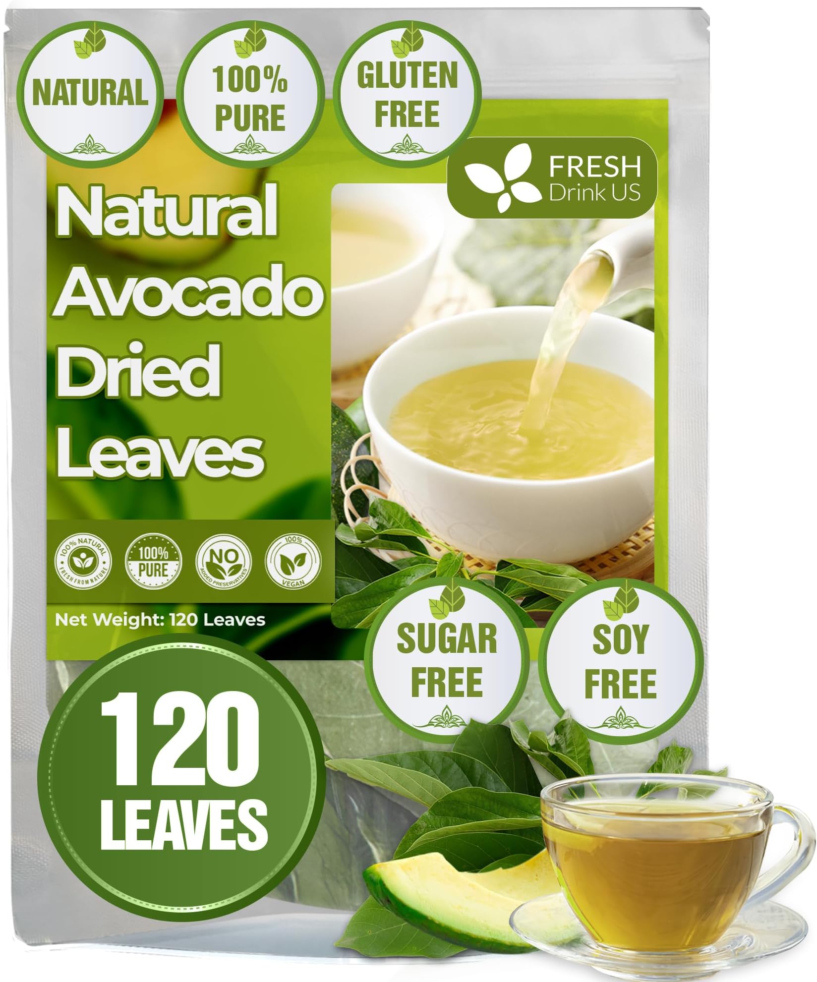Amazon.com : FRESHDRINKUS 120+ Premium Avocado Whole Leaves Dried, 100% ...