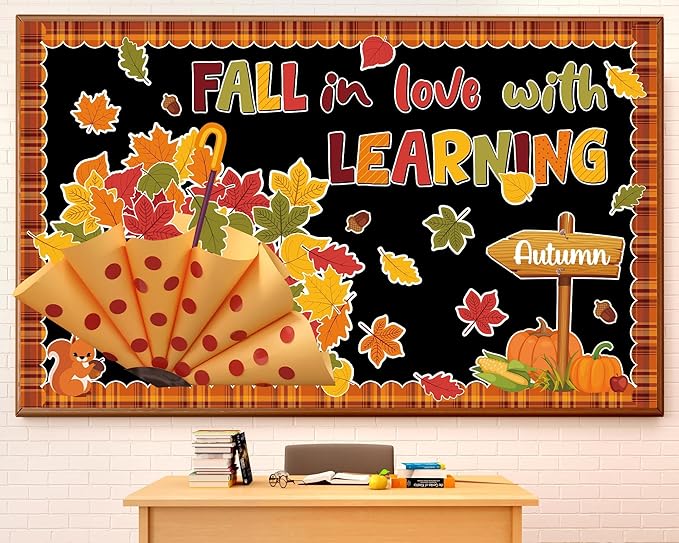 Amazon.com: 3D Fall Bulletin Board Set Autumn Classroom Decorations ...