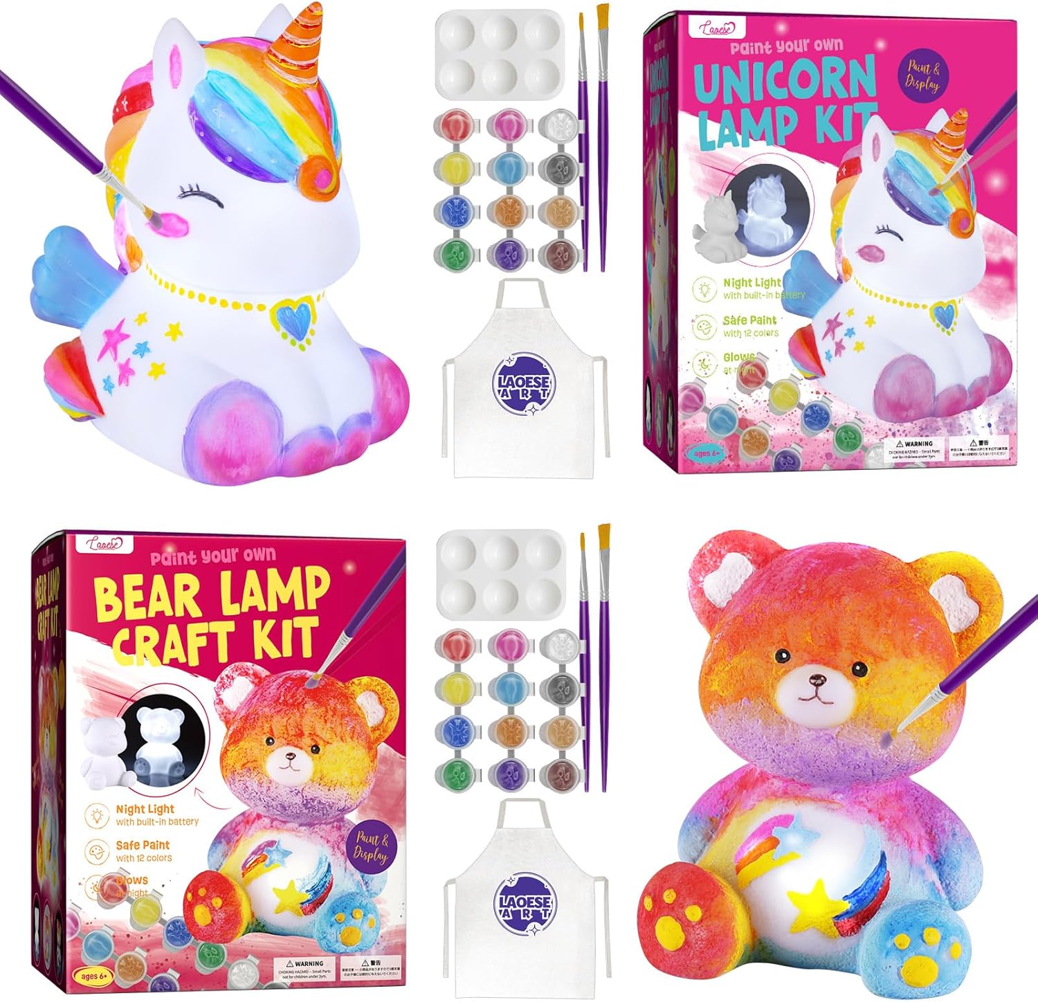 Amazon.com: LAOESE Unleash Holiday Creativity! DIY Bear & Unicorn Lamp ...