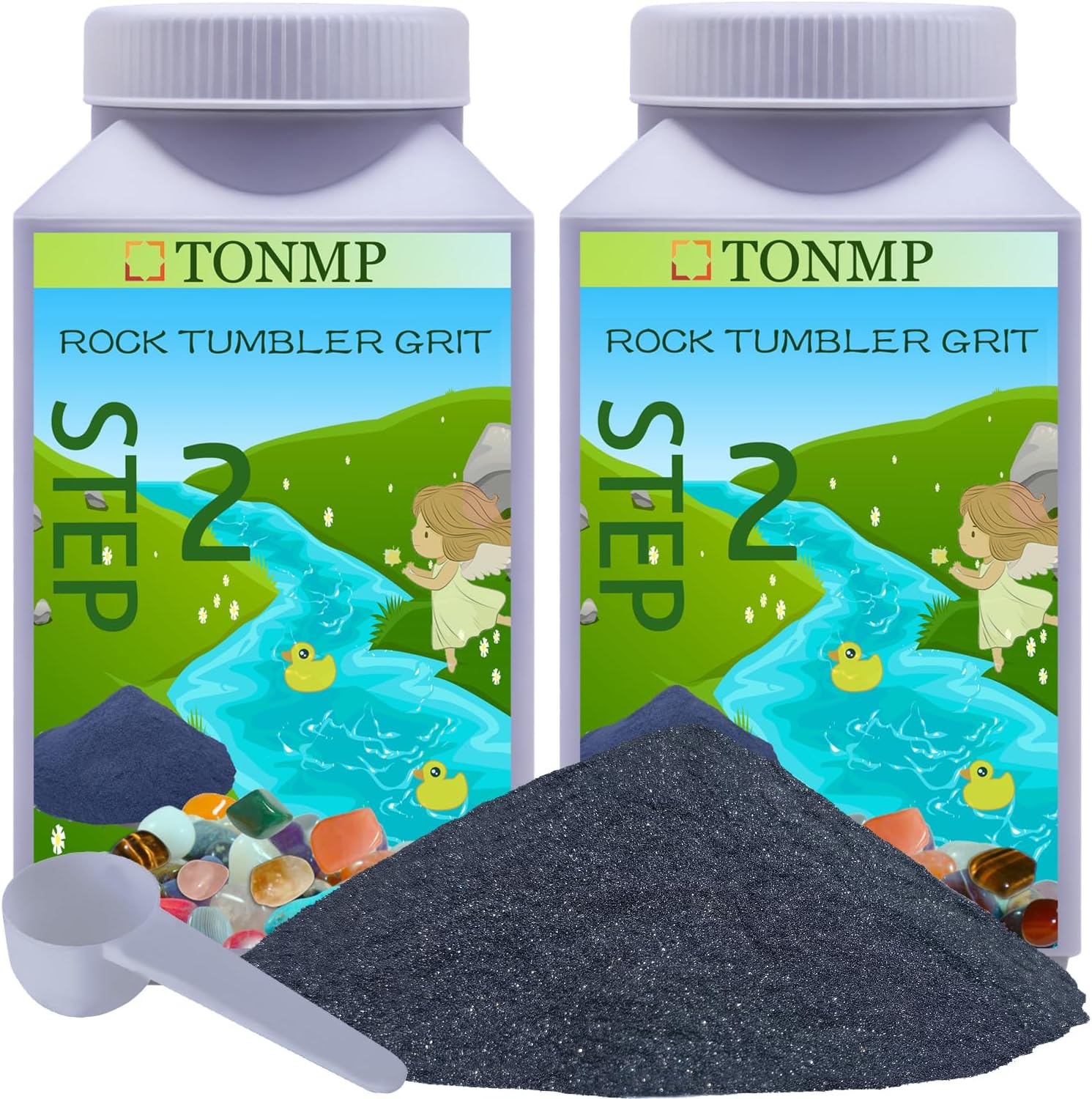 Amazon.com: Tonmp 6 LBS Step-2 220 Grit Rock Tumbler Grit Silicon ...