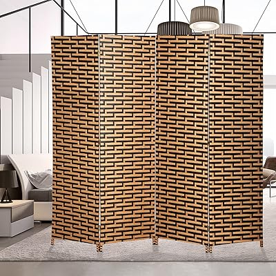 Amazon.com - Corelax Room Divider Privacy Screen with Natural Bamboo,4 ...