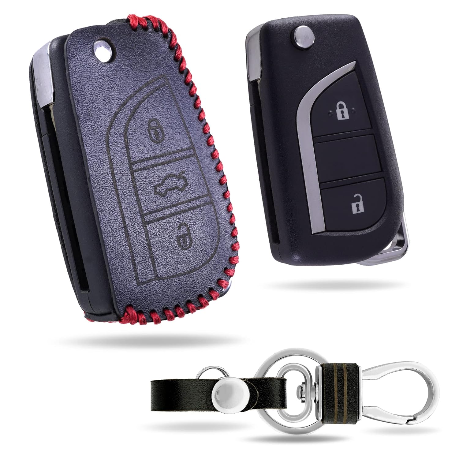 ADVOX® Genuine Leather Key Cover for Toyota Innnova Crysta Corrola ...