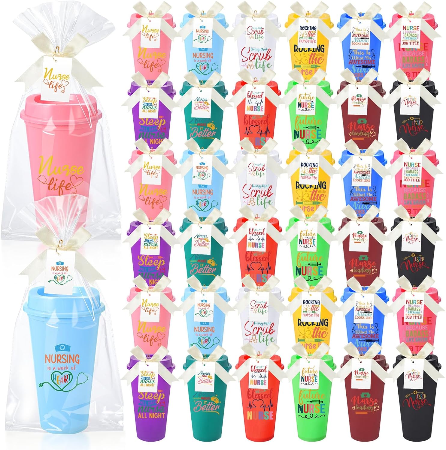 Amazon.com | Skylety 36 Set CNA Week Gifts Bulk 2025, 16 oz Certified Nursing Assistant Tumbler ...