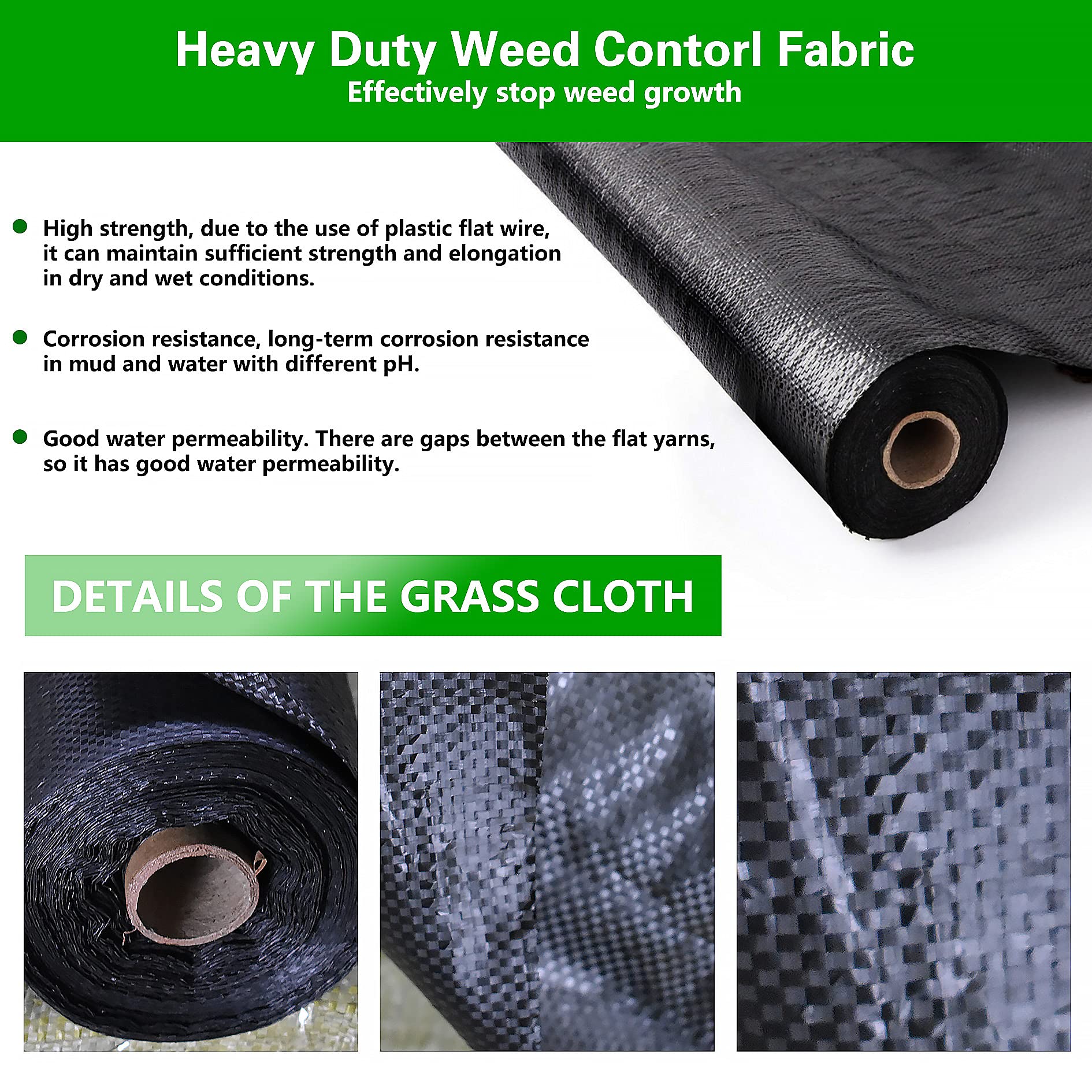 Snapklik.com : Elfinrm 4x300ft Weed Barrier Fabric Landscape, Long-Term ...