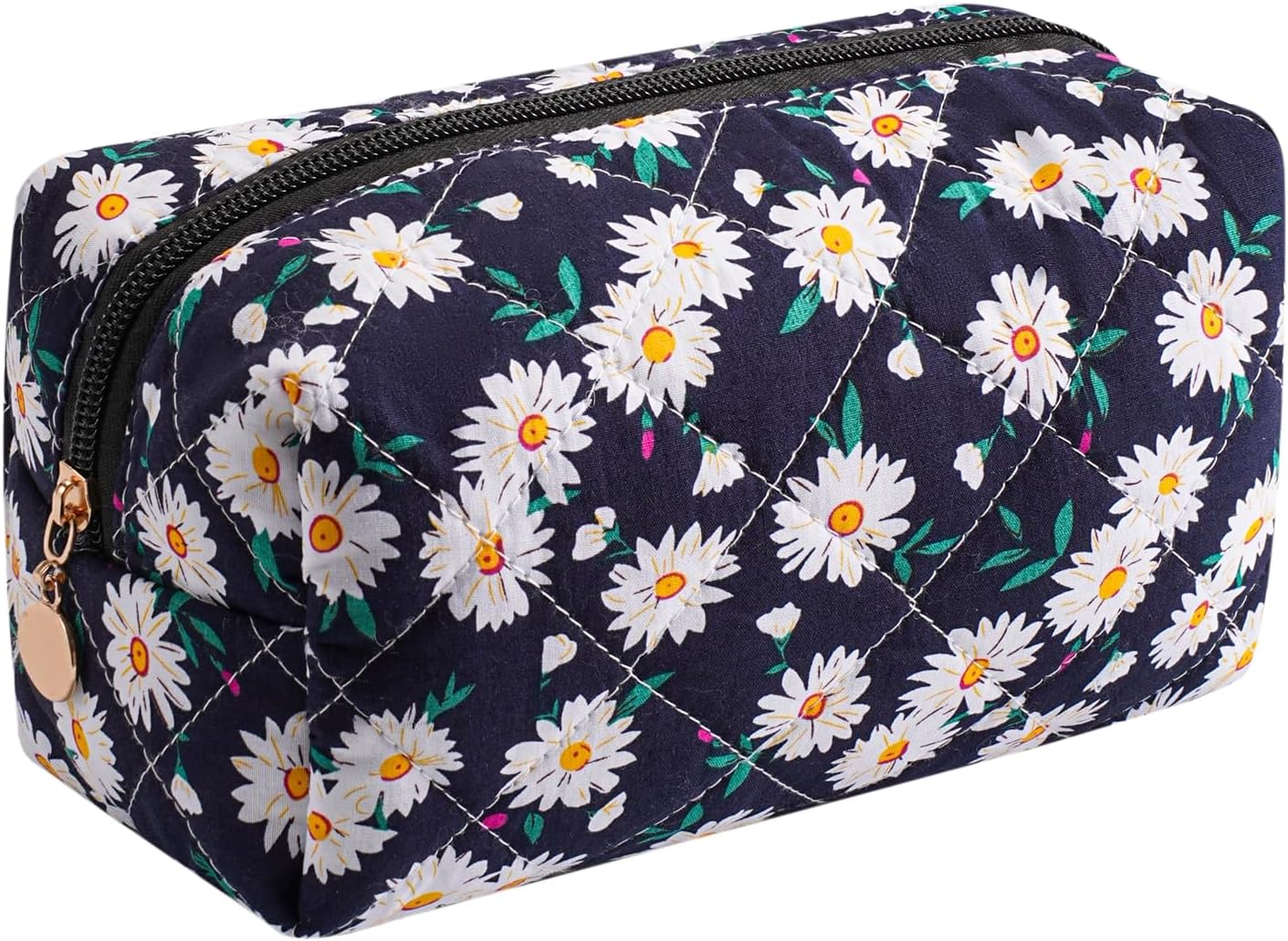 Amazon.com: WHHJM Cute Daisy Makeup Bag Small Cotton Quilted Floral ...