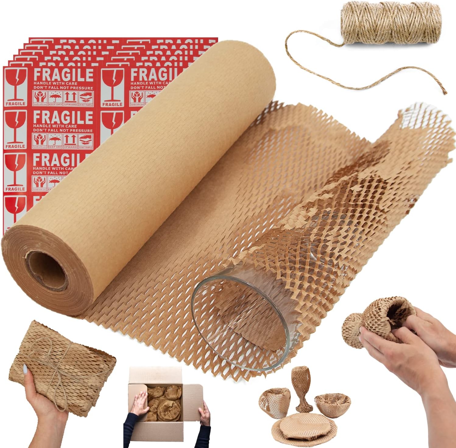 Amazon.com : Wowxyz Honeycomb Packing Paper Wrap 12"x105' Recycled ...
