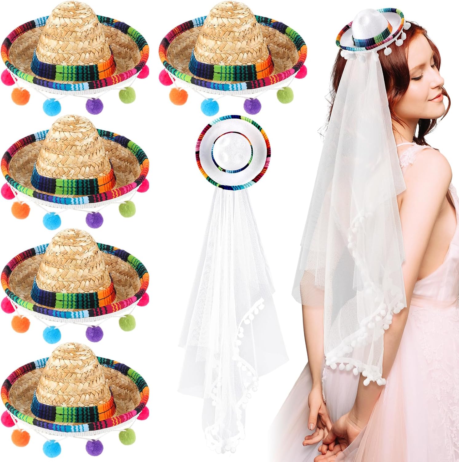 Amazon.com: Halfchet 6 Pcs Mexico Sombrero Hats Final Fiesta 5 ...