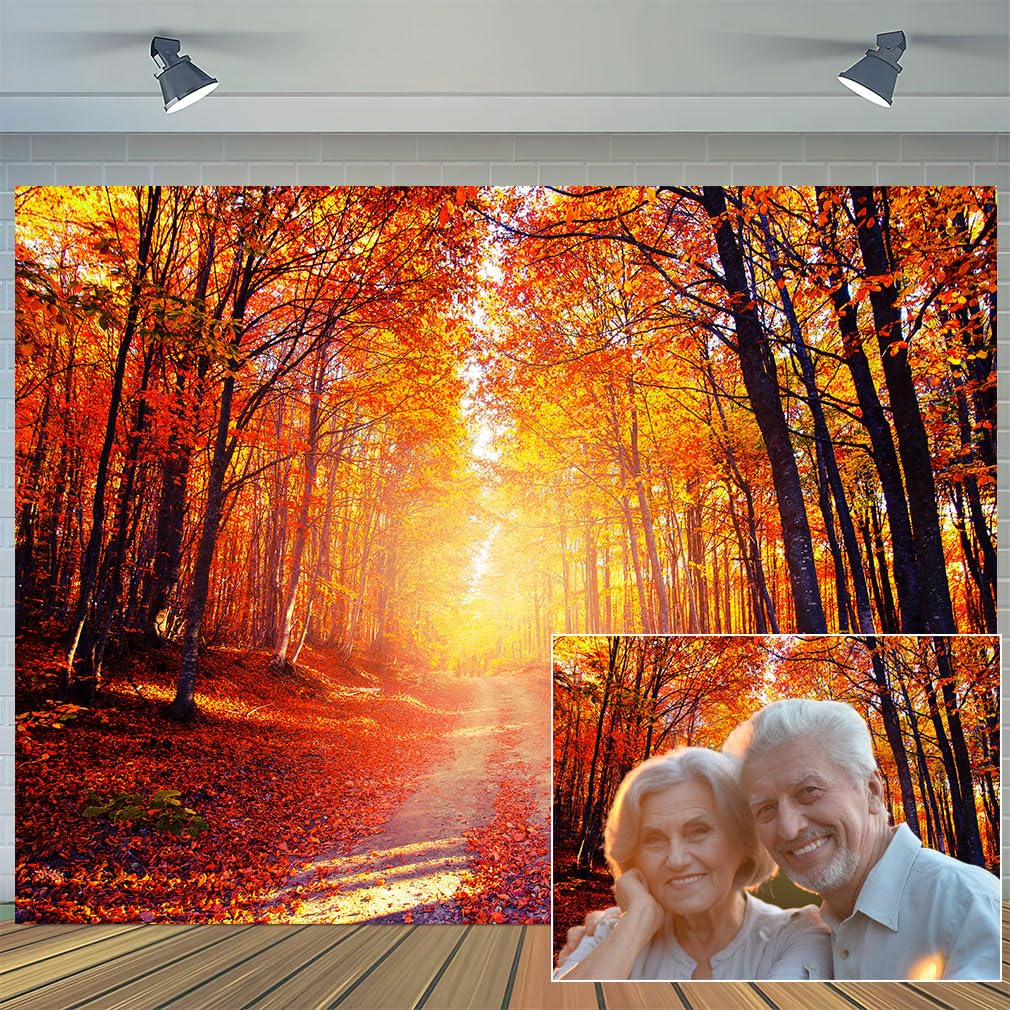 Amazon.com : 5 x 3 ft Fall Backdrop Autumn Maple Deciduous Photography ...