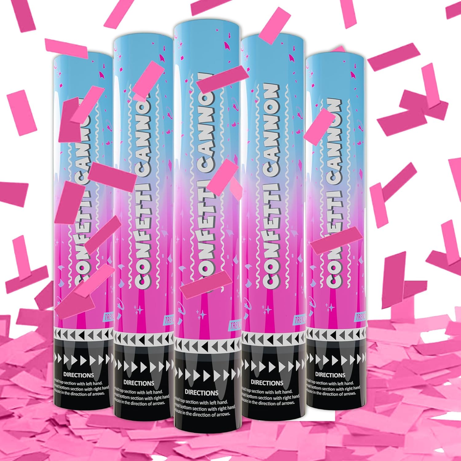 Amazon.com: Gender Reveal Pink Confetti Cannon [5 Pack] - Gender Reveal ...