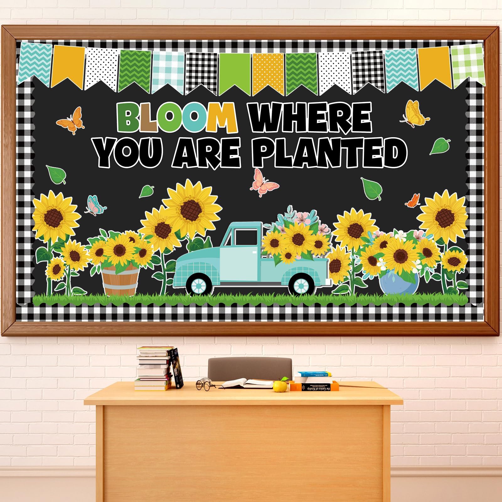 Amazon.com : Justforjoyful Spring Sunflower Bulletin Board Decoration ...