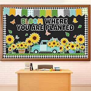 Amazon.com : Justforjoyful Spring Sunflower Bulletin Board Decoration ...