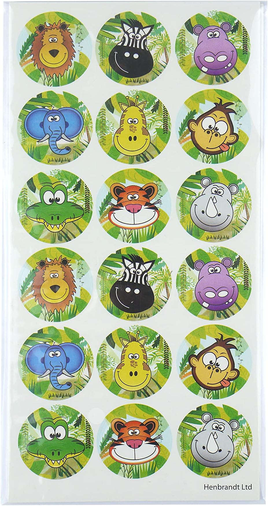 Henbrandt Large Jungle Stickers 180 Assorted Animal Zoo Safari Stickers ...