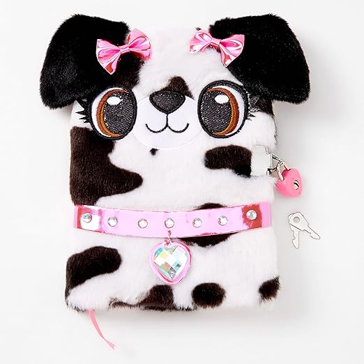 Claire's Diary With Lock For Girls | Dalmatian Furry- Kids Journal Gift ...