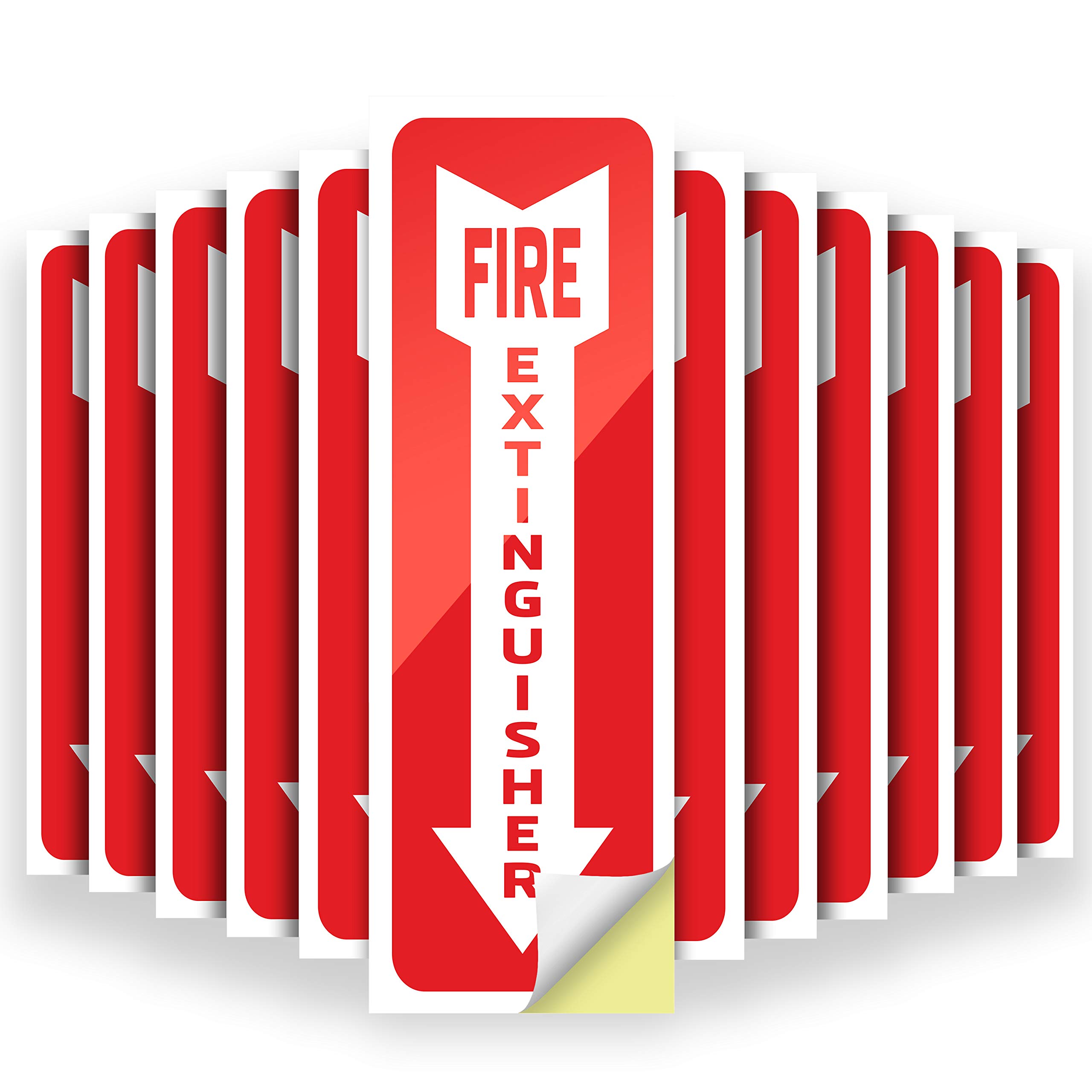 Buy 12 Pack Fire Extinguisher Signs Stickers – Premium Self-Adhesive ...