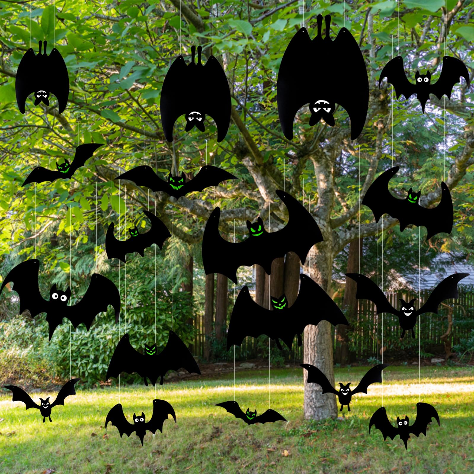 Amazon.com: CCINEE 24Pcs Halloween Hanging Bats Decorations Assorted ...