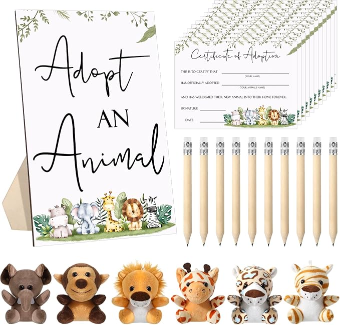 Amazon.com: Leitee 59 Pcs Adopt an Animal Wild Birthday Decor Party ...
