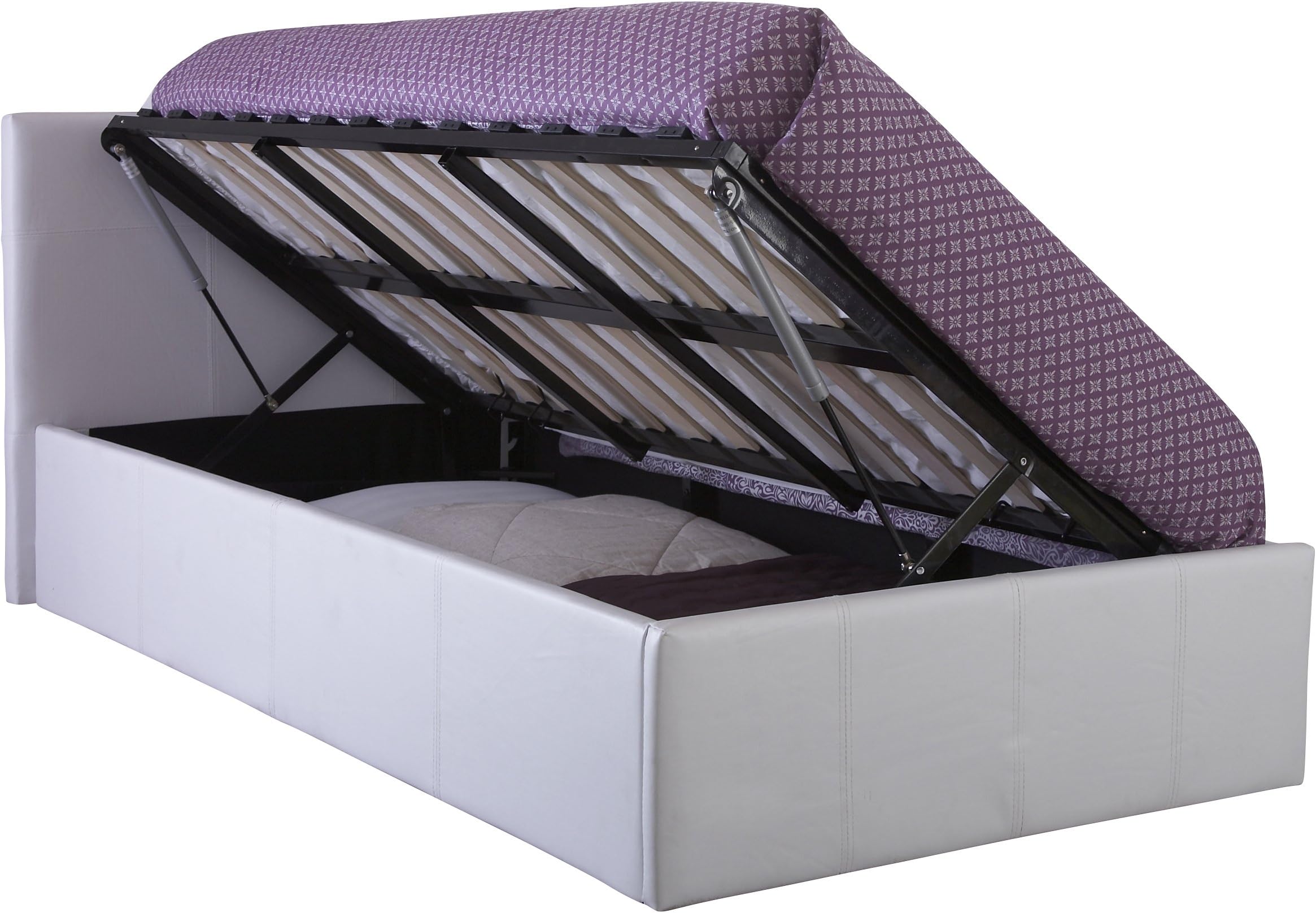 Senvoziii LED Bed Frame Ottoman Gas Lift Up Bed 4ft Small Double Size ...