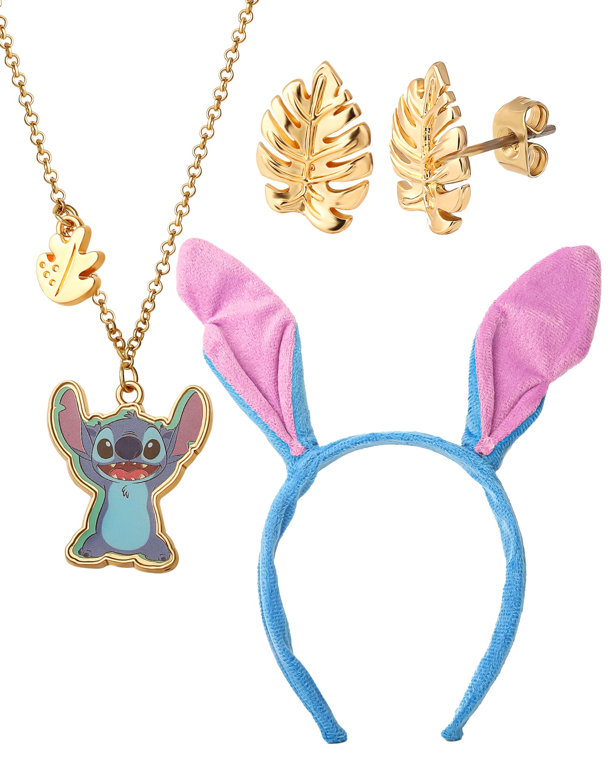 Amazon.com: Disney Stitch Jewelry 3-Piece Set with Palm Leaf Stud ...
