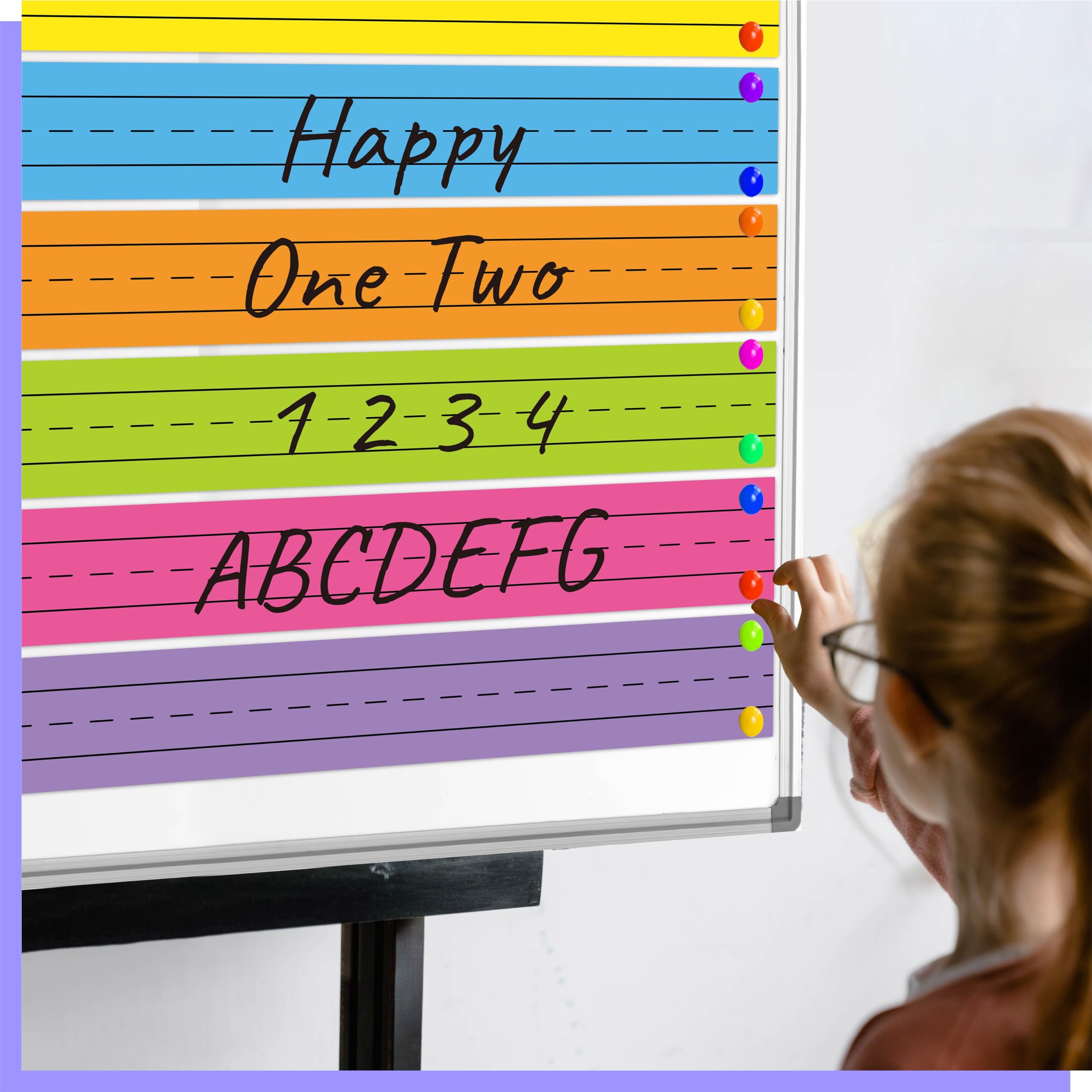 Snapklik.com : 90 Pack Sentence Strips, Ruled Rainbow Sentence Strip ...