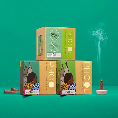 Phool - Mosquito Repellent dhoop| Pack of 2 (80 Organic Dhoop Cones | 2 ...