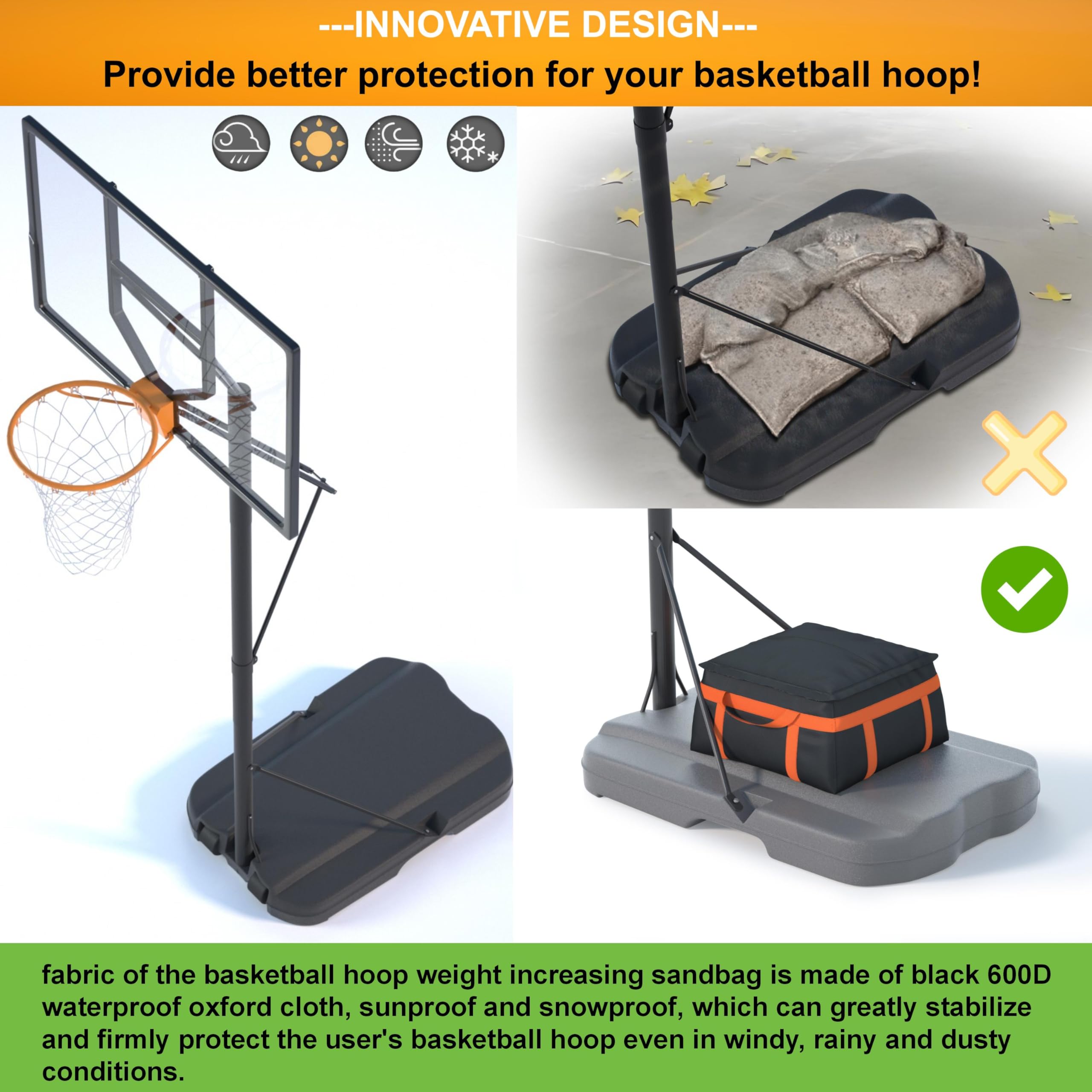 Sand For Weight Bags Basketball Bag Heavy Duty Weighted Base Anchor For ...