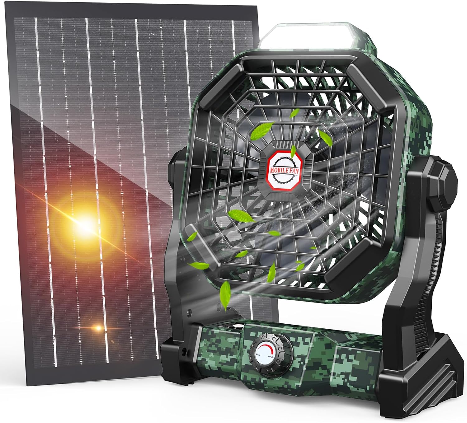 Amazon.com: 10400mAh Solar Fan, Camping Fan with Solar Panel, 7W 9-Inch ...