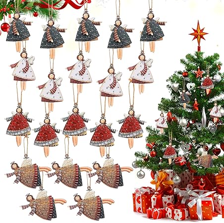 Pack of 20 Small Angel Pendants for Christmas Tree, Christmas Angel ...