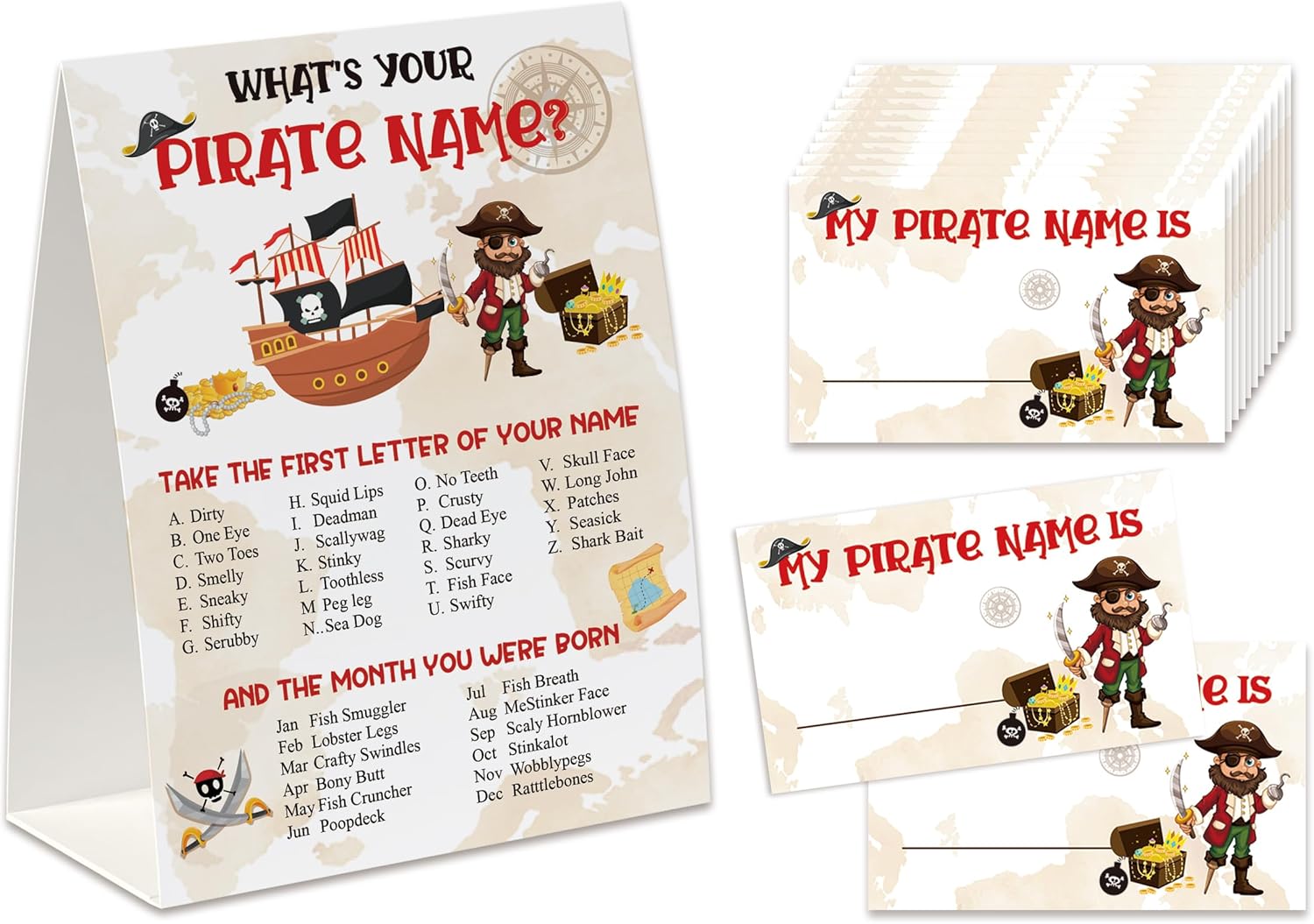 Amazon.com: Pirate Birthday Party Game, What’s Your Pirate Name Game ...