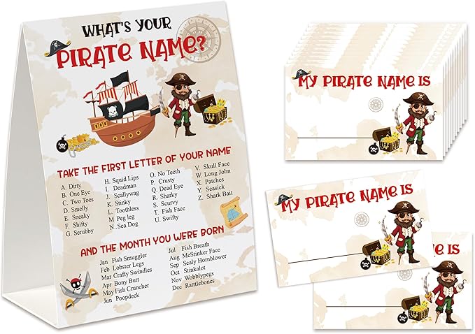 Amazon.com: Pirate Birthday Party Game, What’s Your Pirate Name Game ...