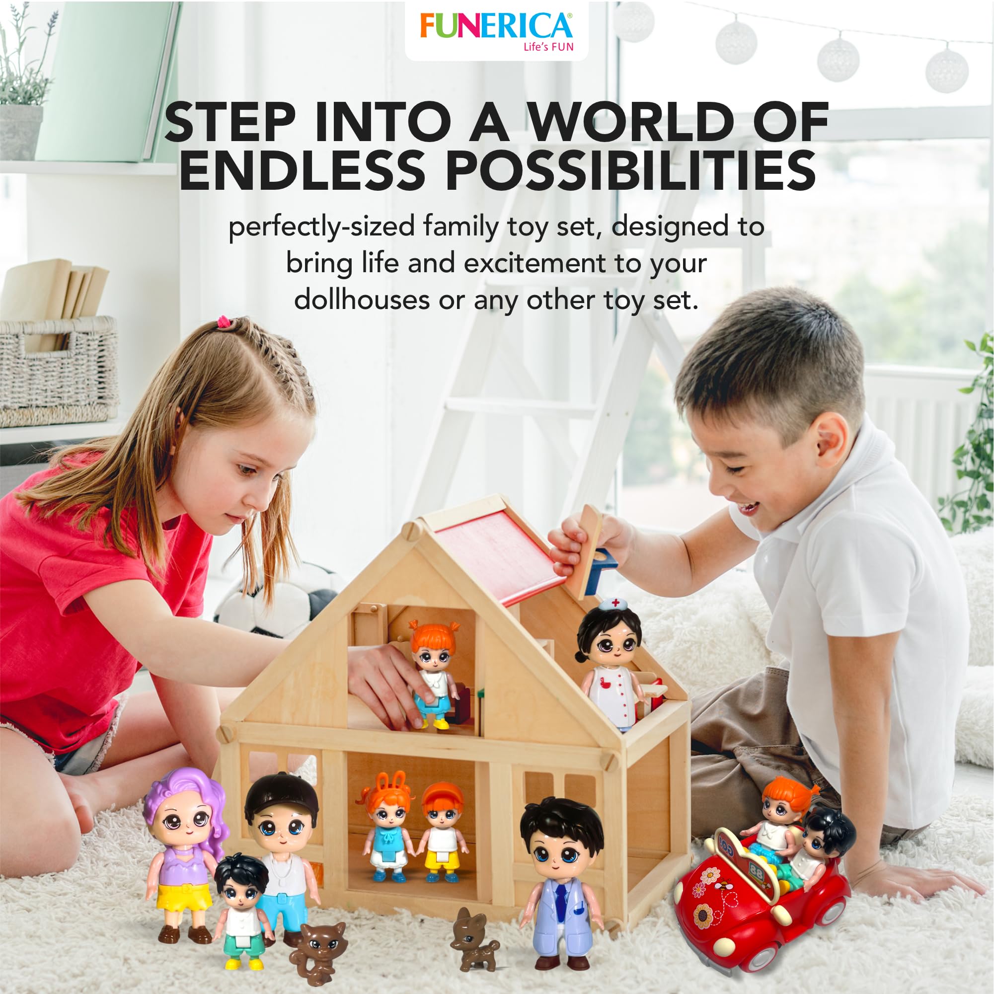 Snapklik.com : FUNERICA Dollhouse People Figures Playset - Adorable ...