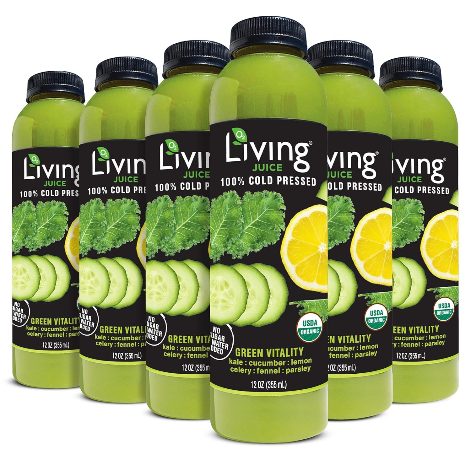 Amazon.com : O2 Living Juice Organic Cold Pressed Juice, 6-Pack Green ...