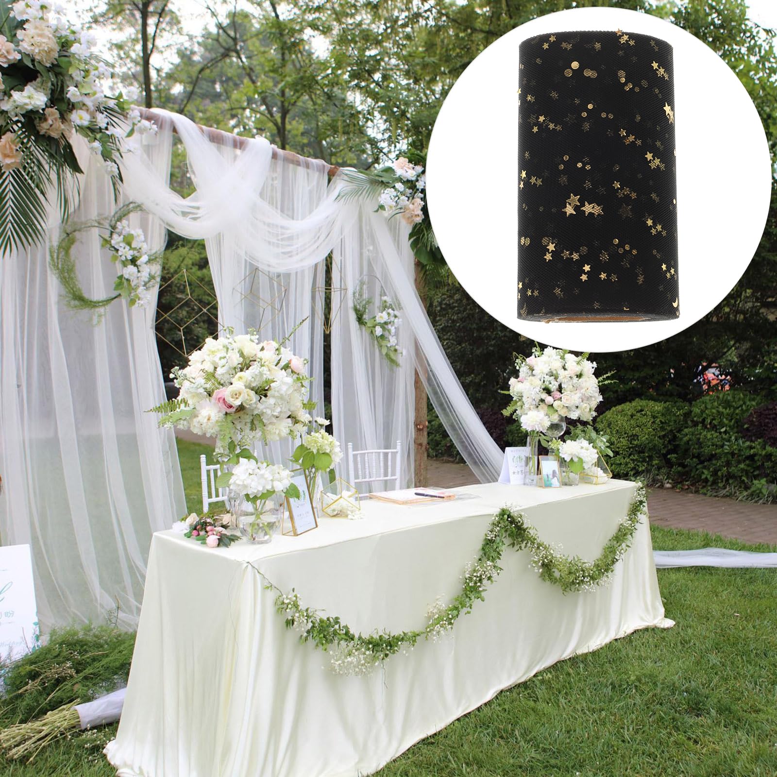 Wedding Decorations Using Mesh Ribbon