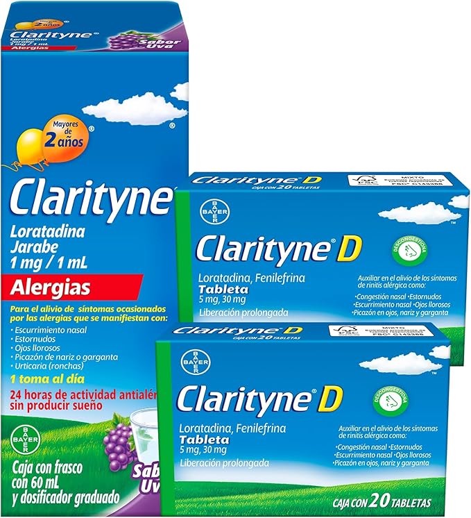 Clarityne D 20 Tabletas Antihistaminico Descongestivo 2 pack más ...