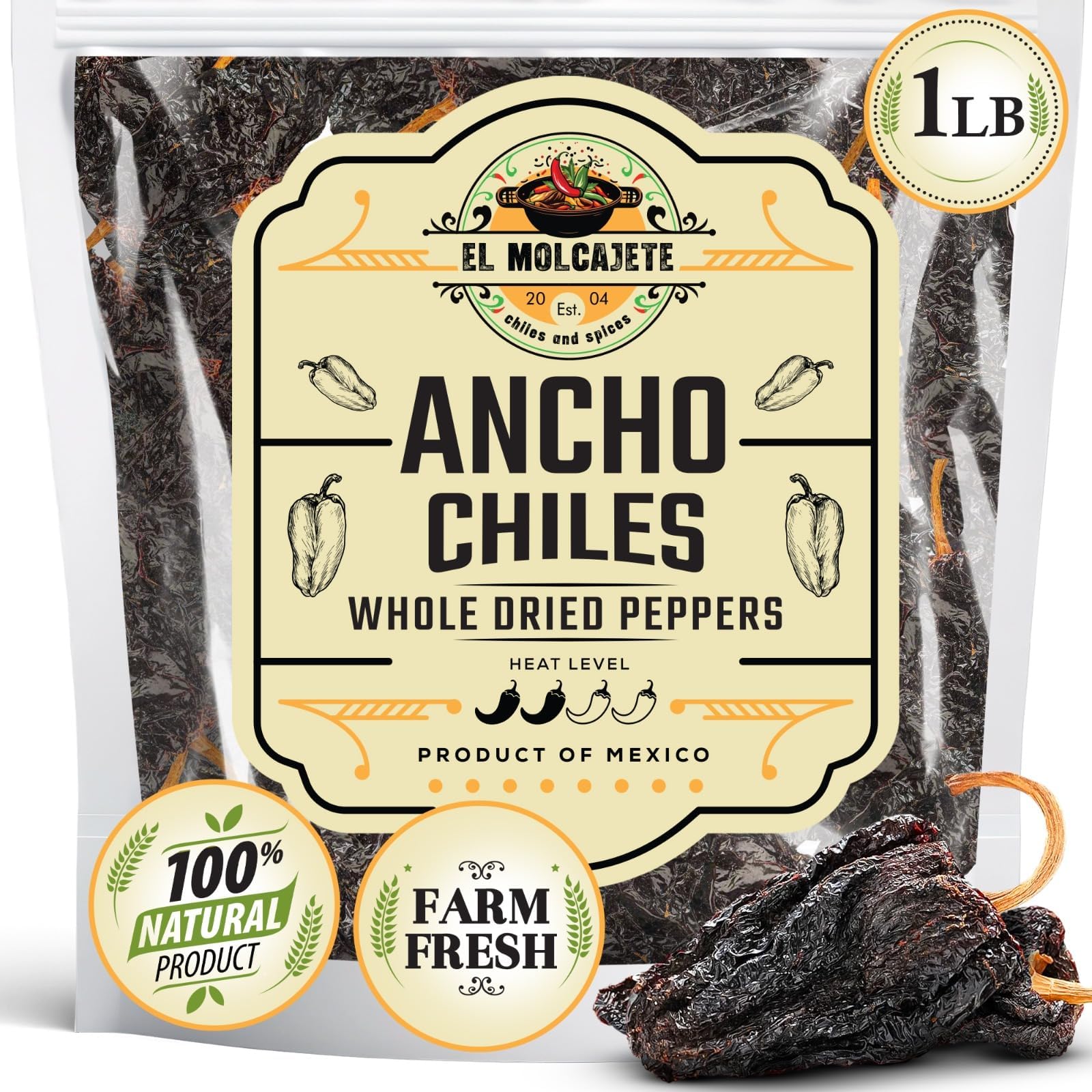 Amazon.com : Dried Guajillo Chile Peppers 8oz – All Natural, Mild to ...