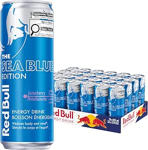 Red Bull Energy Drink, The Sea Blue Edition, 355ml (24 pack) : Amazon ...