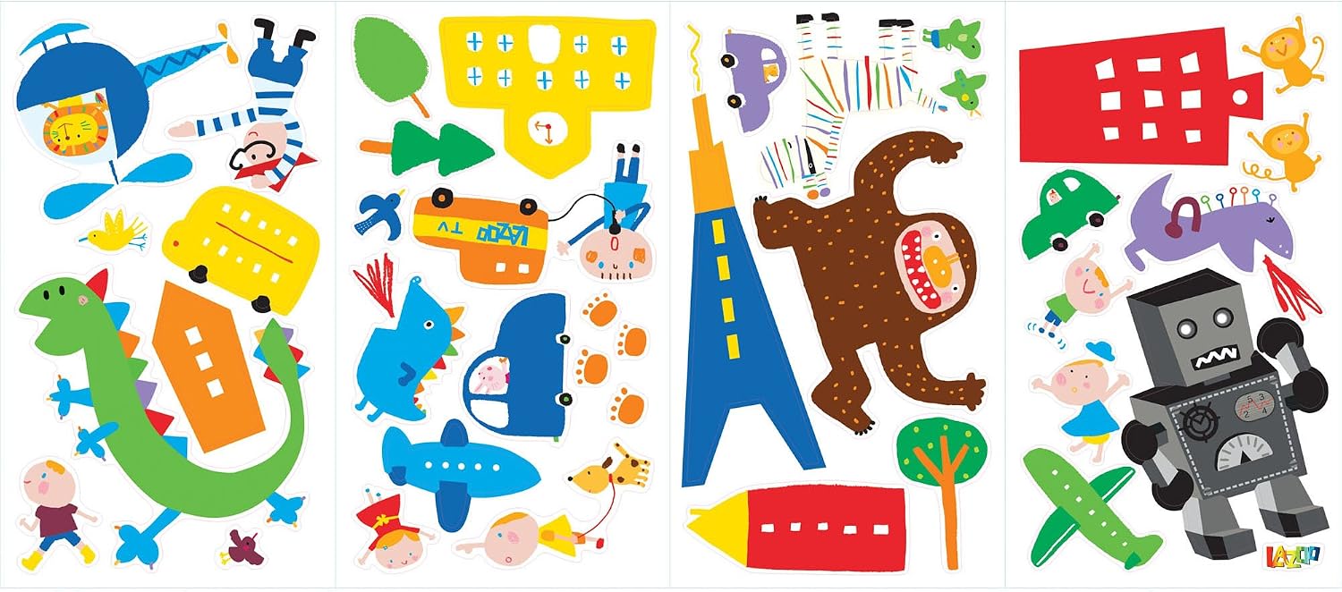 RoomMates LAZ0003SCS Lazoo Boy Peel and Stick Wall Decals - Decorative ...