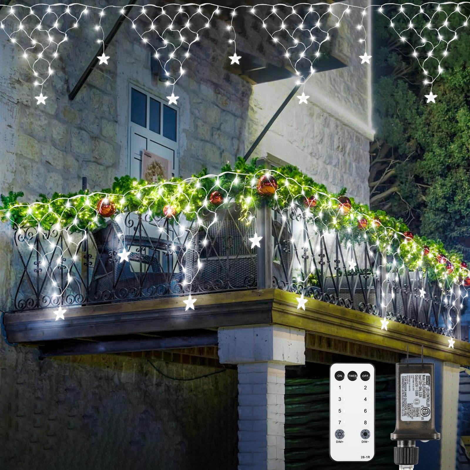 Christmas Net Lights,13.5ft 196 LED Waterproof Outdoor Christmas ...