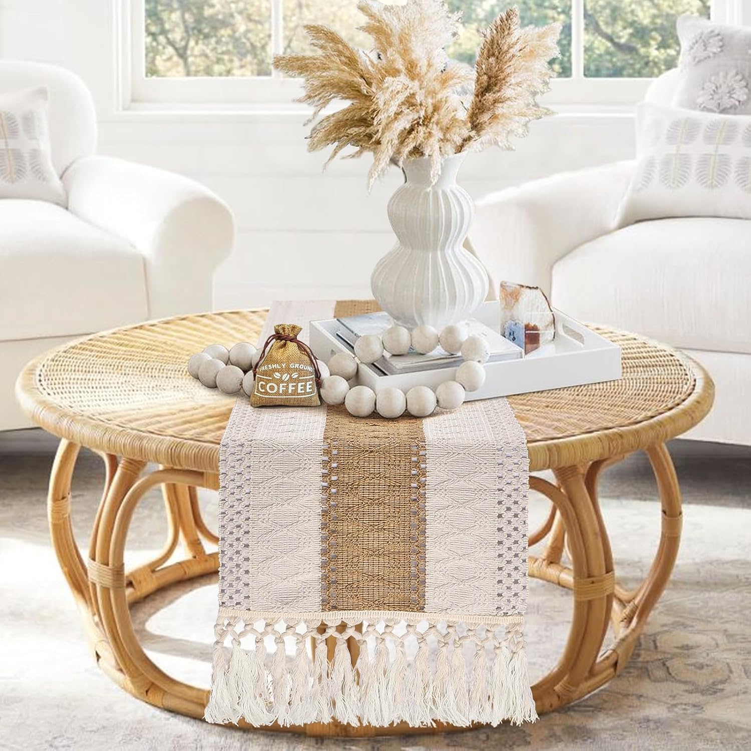 Amazon.com: yuboo Boho Coffee Table Runner Short, Small Summer Brown ...