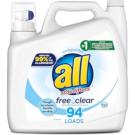Amazon.com: all Liquid Laundry Detergent Free Clear for Sensitive Skin ...